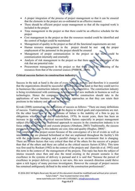 Research Proposal Implementation Of Project Management Pdf Construction Industry Industries