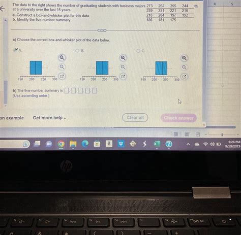 Solved A Choose The Correct Box And Whisker Plot Of The