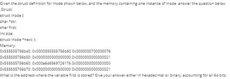 Solved Given The Struct Definition For Lnode Shown Below