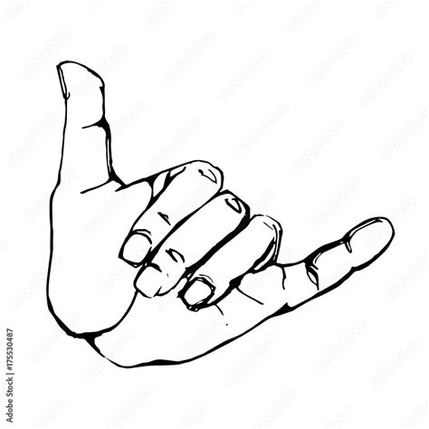 Shaka Sign Outline