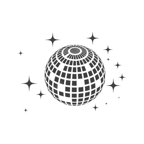 Disco Ball Vector Icon Illustration Silhouette Dj Star Vector
