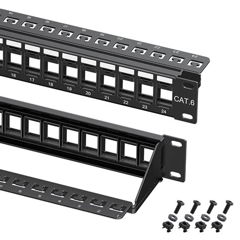Cable Matters Rackmount Or Wall Mount 1u 24 Port Keystone Patch Panel With Cable Management And