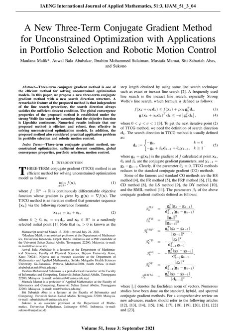 Pdf A New Three Term Conjugate Gradient Method For Unconstrained Optimization With