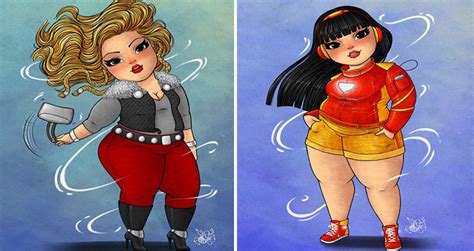 ศิลปินหนุ่มวาดภาพการ์ตูน เมื่อสาวพลัสไซส์กลายมาเป็นซูเปอร์ฮีโร่ มันก็จะน่ารักประมาณนี้ Catdumb