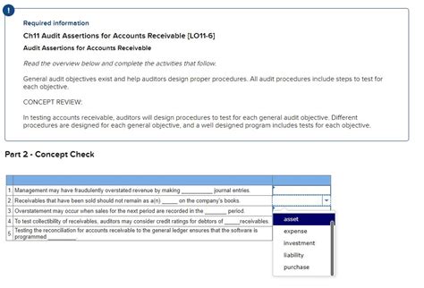Solved Required Information Ch11 Audit Assertions For