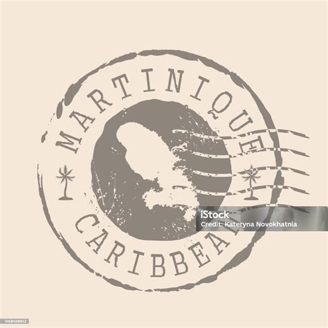 마르티니크 우표 우편 지도 실루엣 고무 씰 디자인 레트로 여행 카리브 해 지도 마르티니크 그런지의 인감 웹 사이트 디자인 응용 프로그램 Ui에 대한 그런지 Eps10
