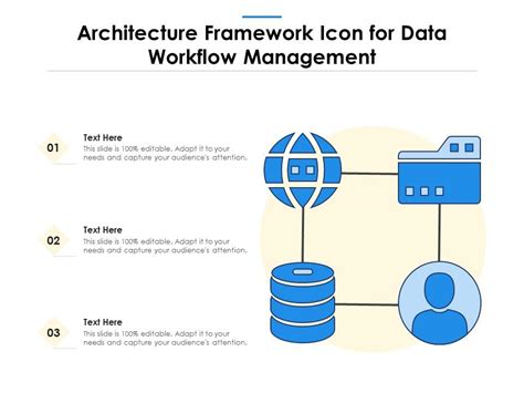 Architecture Framework Icon For Data Workflow Management Presentation Graphics Presentation
