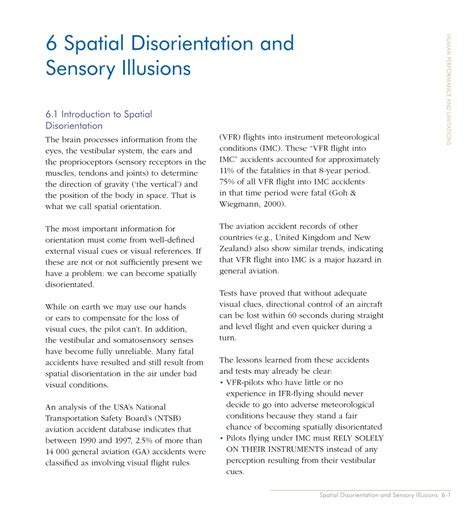 Spatial Disorientation And Sensory Illusions Human DocsLib