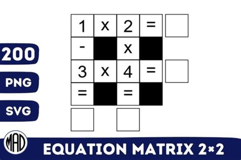Equation Matrix Easy Mode 2×2 Grid Graphic By Marina Art Design · Creative Fabrica