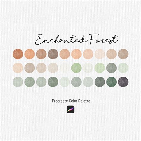Enchanted Forest Procreate Color Palette Procreate Swatches Digital Download Etsy