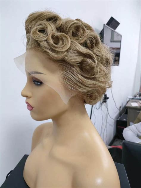 Light Brown Pixie Cut Wig Human Hair Lace Wig African American