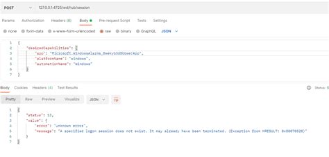 Create Session And Get Screenshot Error If Start Winappdriver By
