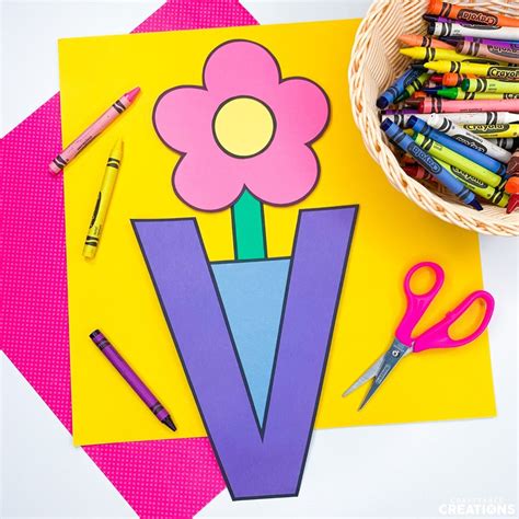 Letter V Vase Craft