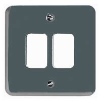 MK Logic Plus 2 Module Graphite Grid Plate 86x86mm Wiring Accessories Mylights