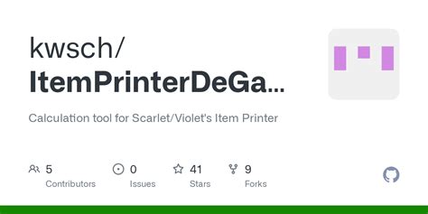 Github Kwschitemprinterdegacha Calculation Tool For Scarletviolets Item Printer