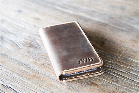 Iphone Wallet Case Personalized Leather Iphone Case Leather Etsy
