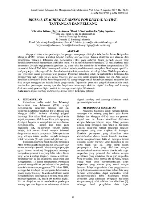 Pdf Digital Teaching Learning For Digital Native Tantangan Dan