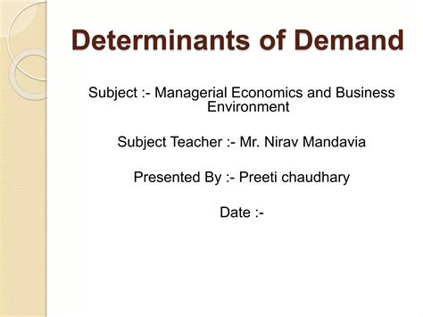 Determinant Of Demand Pptx