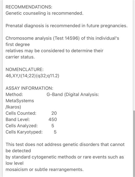 Has Anyone Had A Chromosome Test Done Here Are My Results I Had A Consultation With An