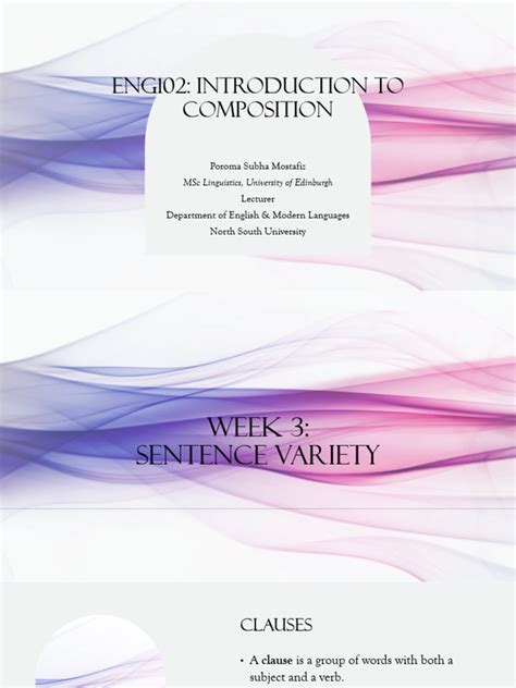 Eng102 Sentence Variety Pdf Subject Grammar Sentence Linguistics