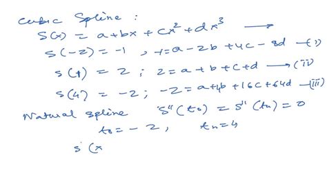 solved 25 pts find the natural cubic spline passing through the