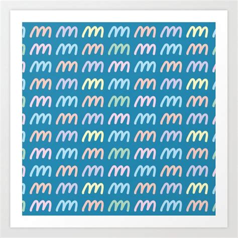 Script Letter M Pattern Art Print By Limengd Ad Advertisement