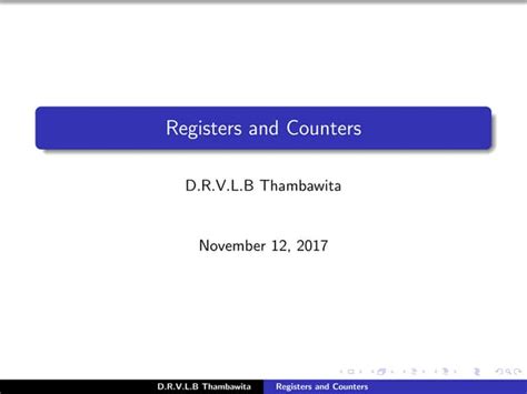 Lec 09 Registers And Counters Pdf
