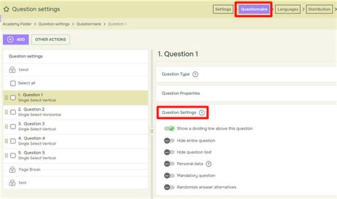 How To Use Question Settings Questback Academy