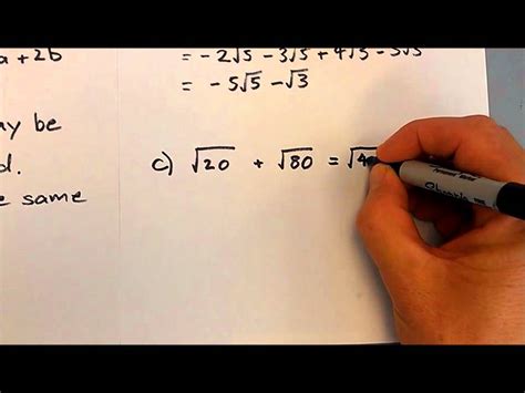 Adding And Subtracting Surds Youtube