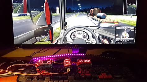 ets2 simhub arduino nano 2x tm1638 max7219 led matrix test drive 2 youtube