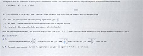 Solved The Eigenvalues In This Problem Are All Nonnegative