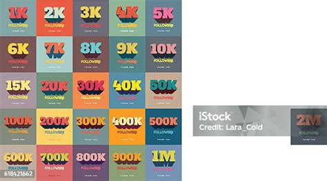 네트워크 친구와 추종자를위한 복고풍 감사 디자인 세트 감사하다 감사합니다에 대한 스톡 벡터 아트 및 기타 이미지 감사합니다 건조한 고객 참여 Istock