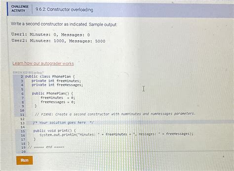 Solved Chaliengeactivity962 ﻿constructor