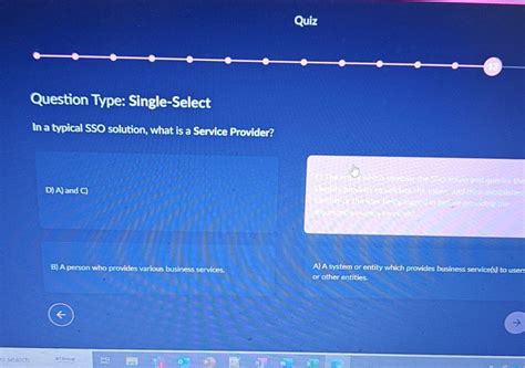 Quiz Question Type Single Select In A Typical StudyX