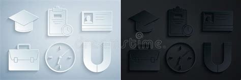 Set Clock Identification Badge Briefcase Magnet Exam Sheet With