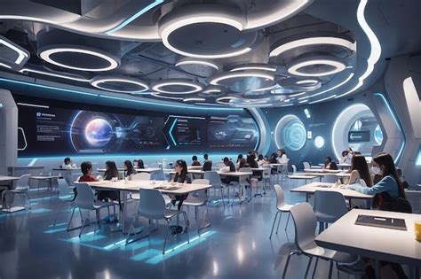 Premium Ai Image Immersive Learning Environments Futuristic Classroom