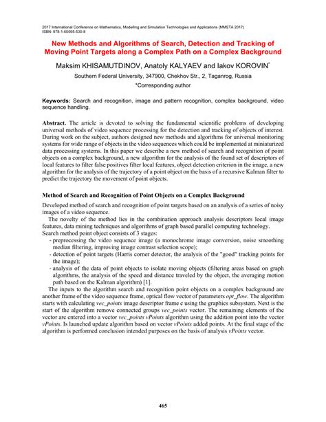 Pdf New Methods And Algorithms Of Search Detection And Tracking Of