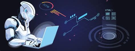 Premium Vector Male Cyborg Or Robot With Ai Typing On A Notebook Artificial Intelligence