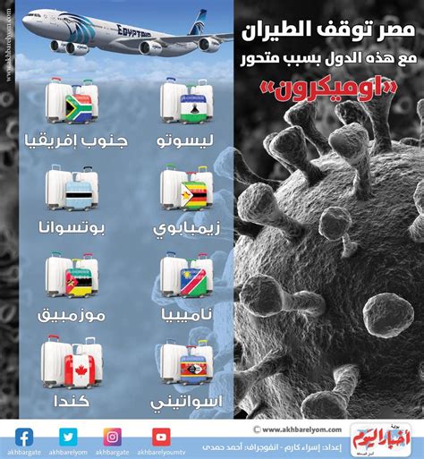 إنفوجراف مصر توقف الطيران مع هذه الدول بسبب متحور «أوميكرون بوابة