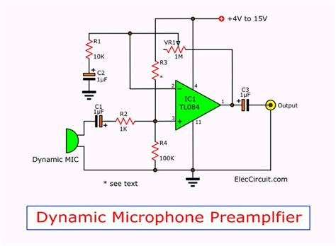 Dynamic Microphone Preamplifier Circuit Diagram