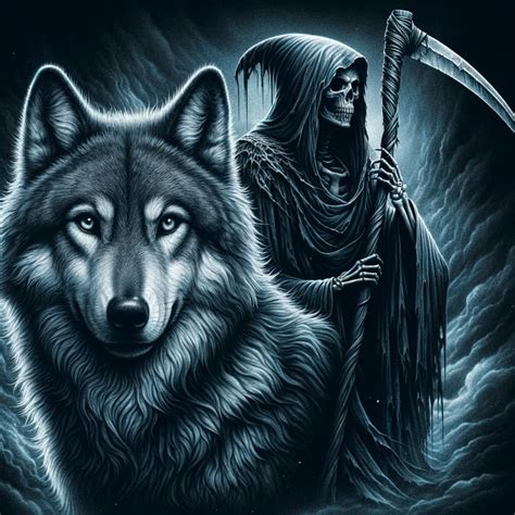 Grim Wolf And Reaper Art Mystic Scenery Ai Art Generator Easy Peasy Ai
