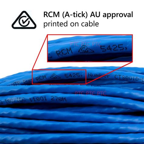 RCM A Tick Cat M UTP Ethernet Network Cable For POE IP Camera NBN Networking Blue PTComputers