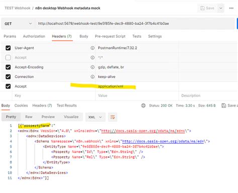 Help With A Mock Up XML Response As Metadata For Webhook Response Questions N N