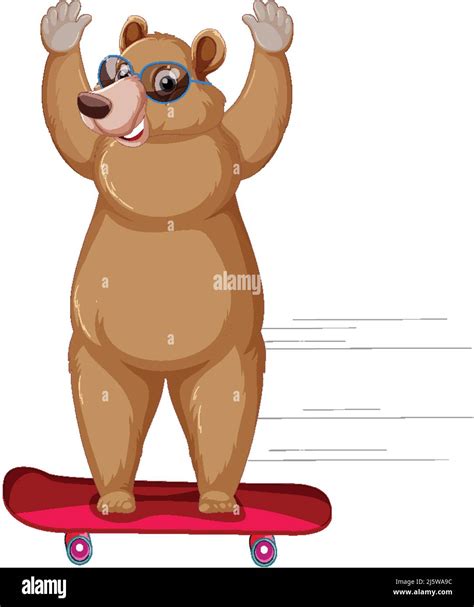 Funny Bear Cartoon Character On White Background Illustration Stock