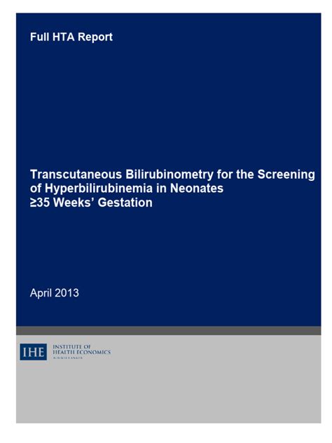 Transcutaneous Bilirubinometry For The Screening Of Hyperbilirubinemia In Neonates ≥35 Weeks