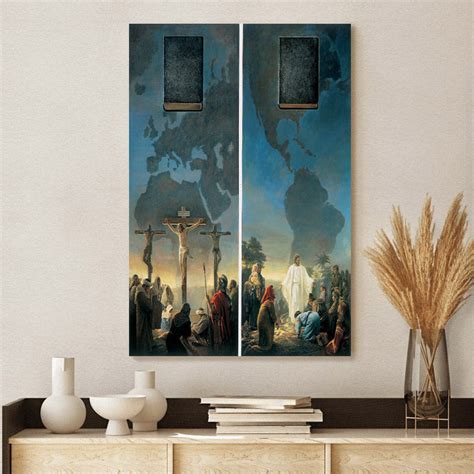 The Bible And The Book Of Mormon Testify Of Christ Canvas Wall Art R