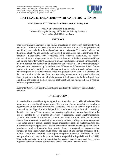 Pdf Heat Transfer Enhancement With Nanofluids A Review