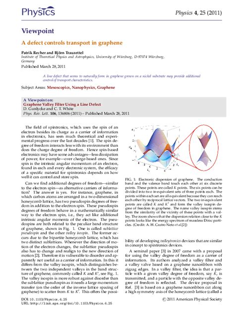 Pdf A Defect Controls Transport In Graphene