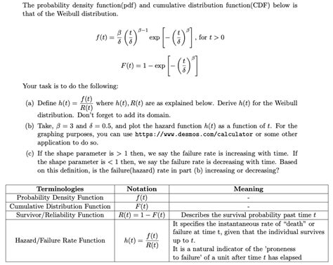 Solved The Probability Density Function Pdf And Cumulative Chegg