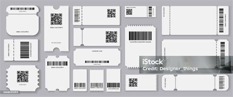빈 티켓 템플릿입니다 빈 콘서트 티켓 복권 쿠폰을 설정하십시오 이벤트 쿠폰 또는 영화관 카드 축제 또는 서커스 종이 빈 전단지 벡터 격리 된 그림 복고풍에 대한 스톡 벡터